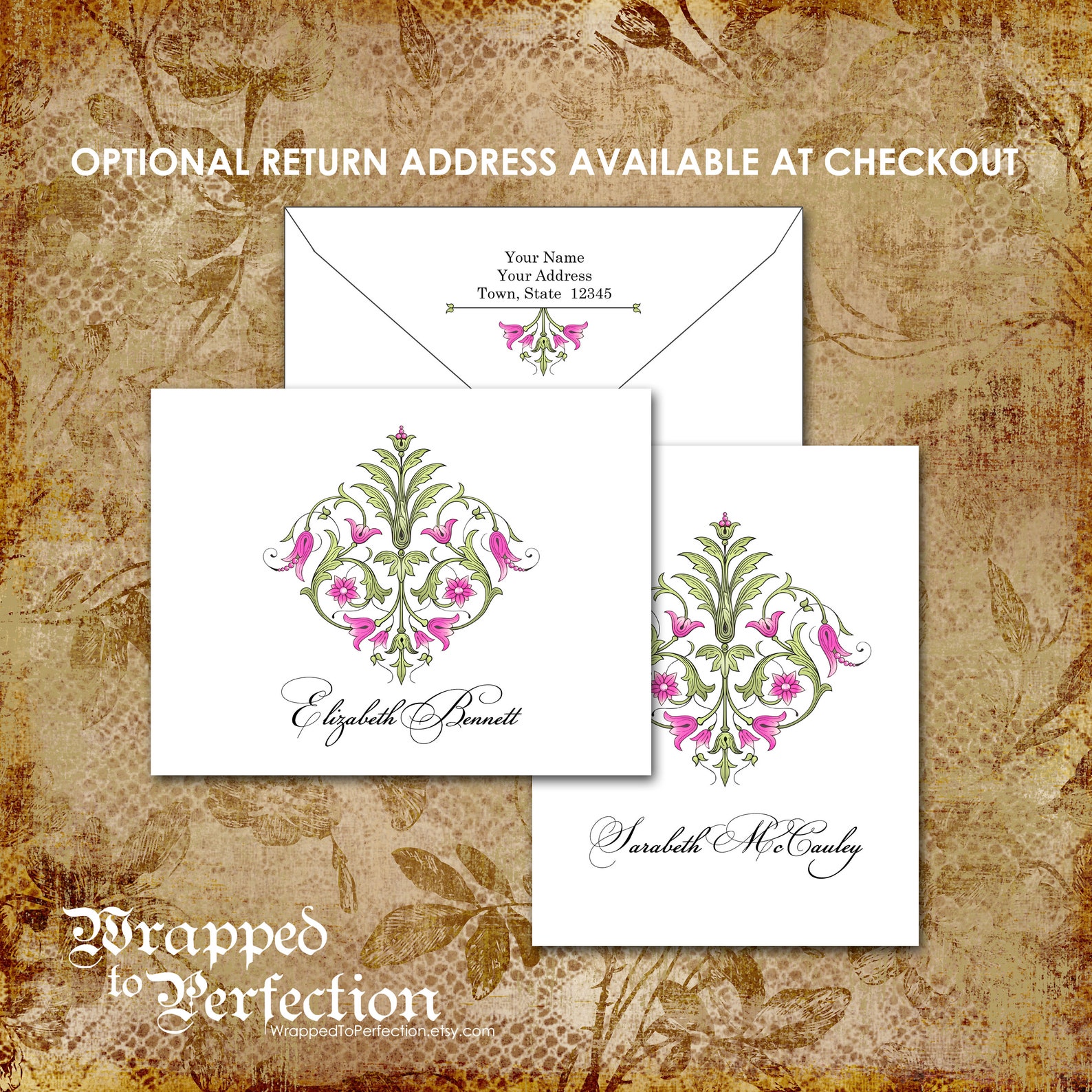 Victorian Note Cards Personalized Stationery Horizontal or - Etsy