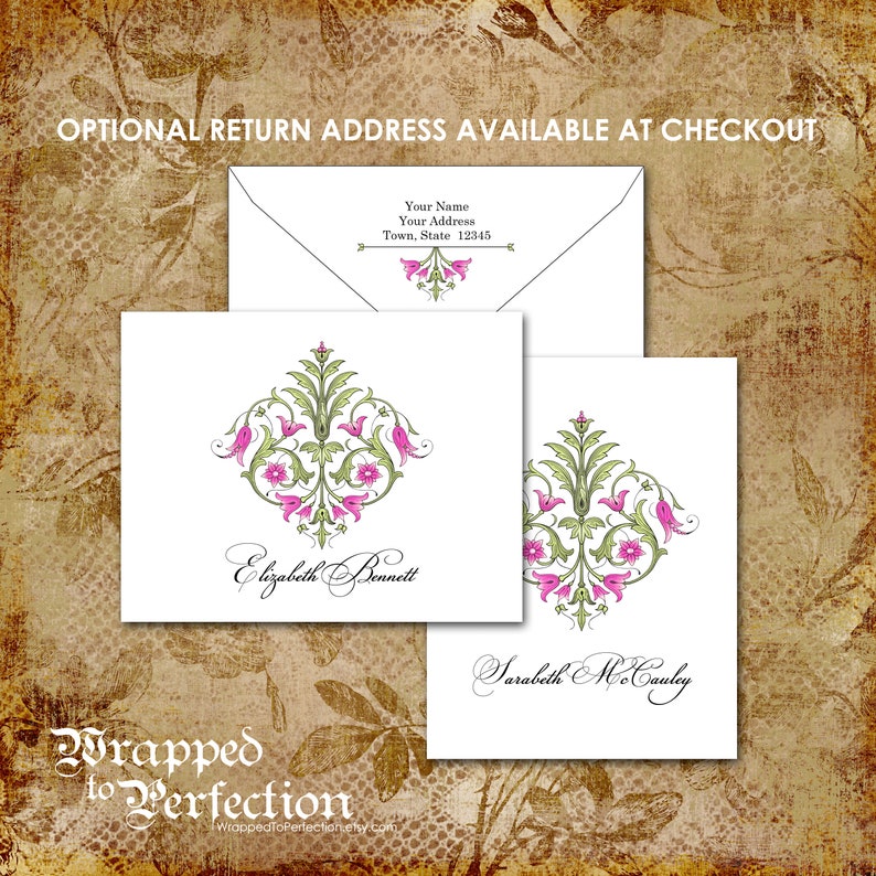 Victorian Note Cards Personalized Stationery Horizontal or - Etsy