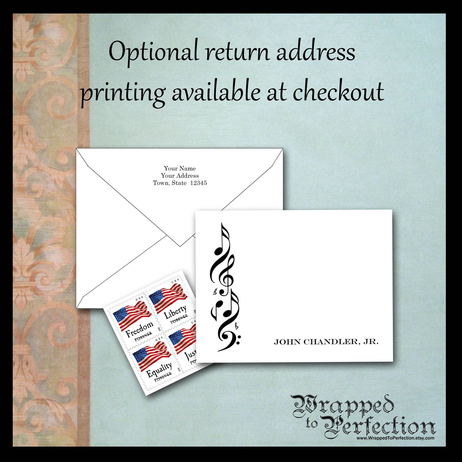 Music Note Cards / Personalized Stationery 10 Music Notecards - Etsy