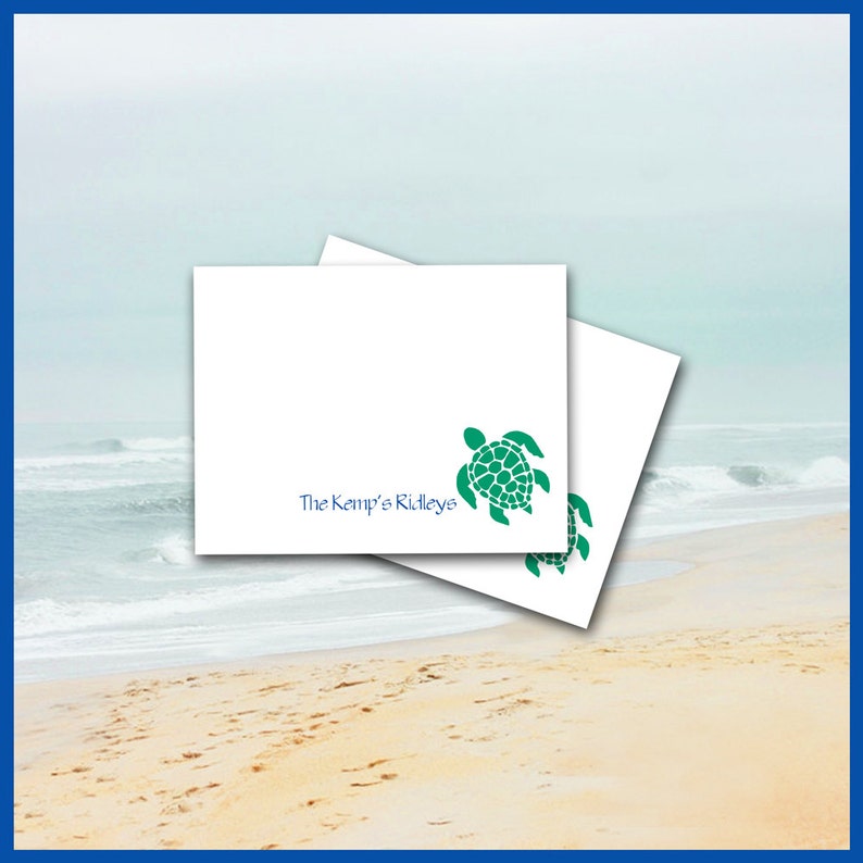 Sea Turtle Note Cards / Personalized Stationery Set of 10 / - Etsy