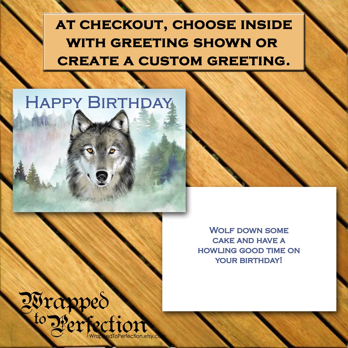 Wolf Birthday Card / 5x7 Masculine Greeting Card / - Etsy