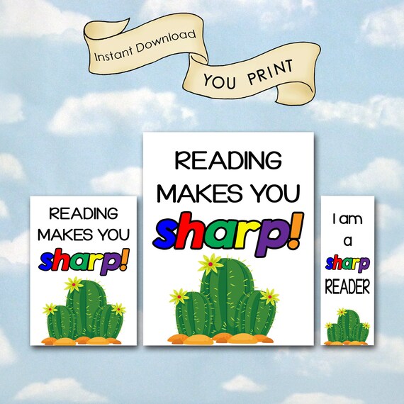 Classroom Signs Cactus Growth Mindset Reading Prints for | Etsy