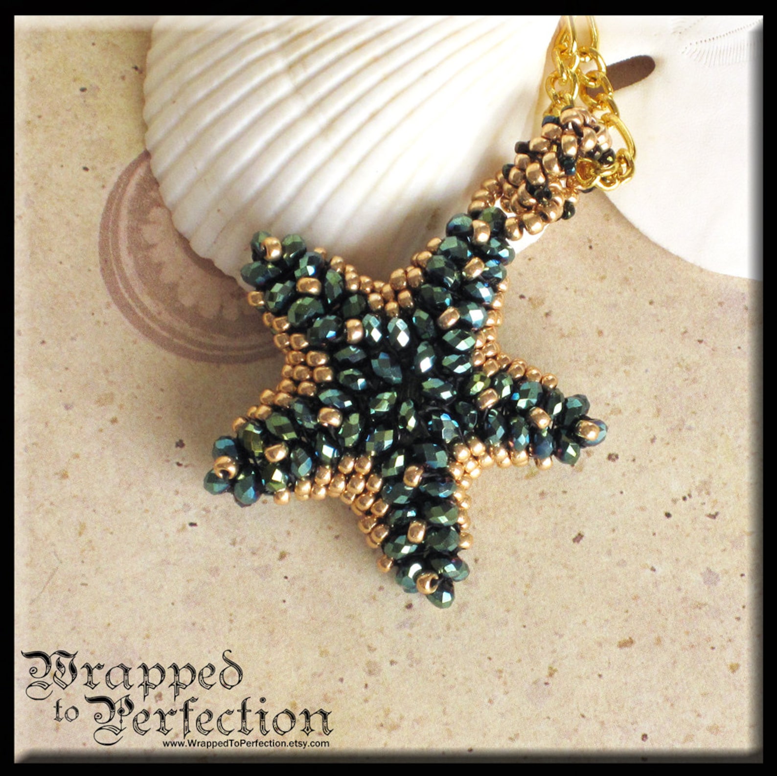 Starfish Pendant Tutorial / Beaded Bead / Seed Bead Starfish / - Etsy