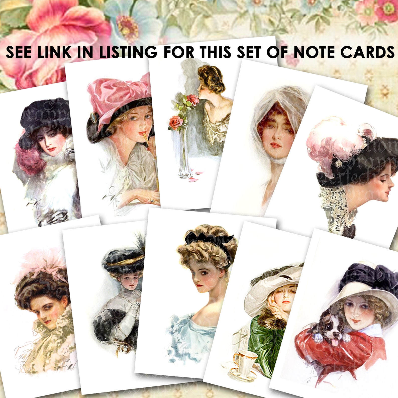 Gibson Girls Note Cards / Plain Personalized or Thank You / - Etsy