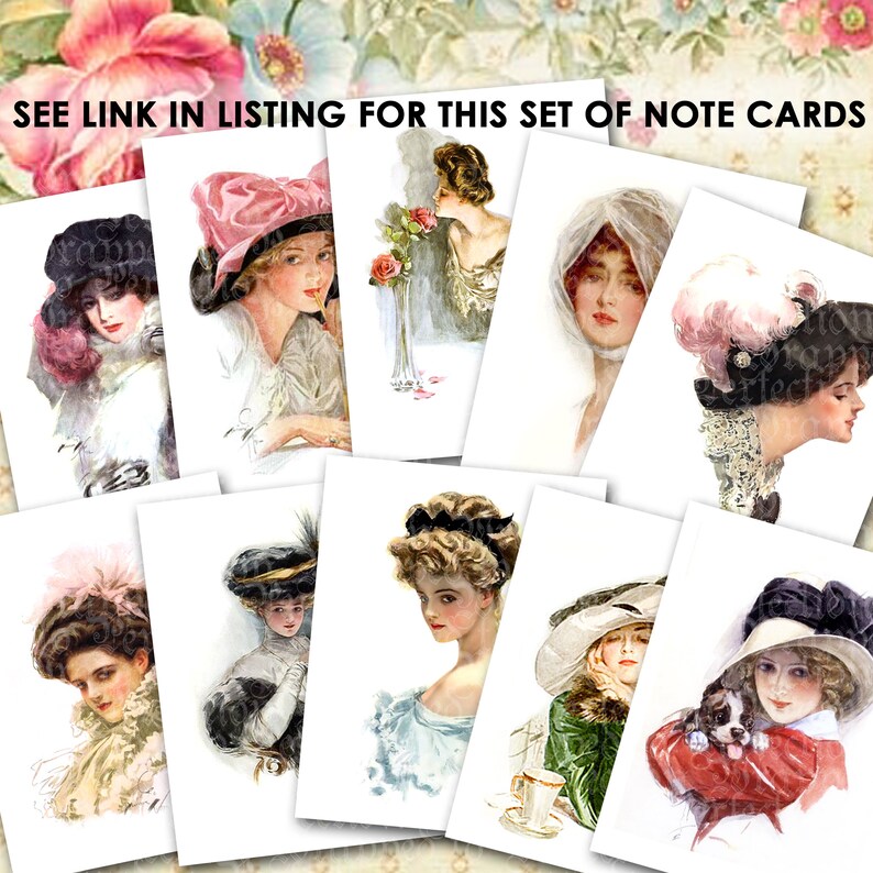 Gibson Girls Note Cards / Plain Personalized or Thank You / - Etsy