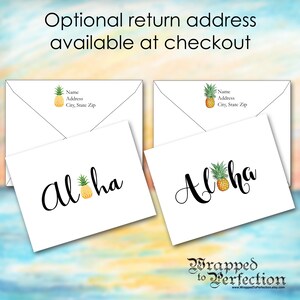 Aloha Note Cards / Pineapple / Personalized / Tropical Hawaiian ...