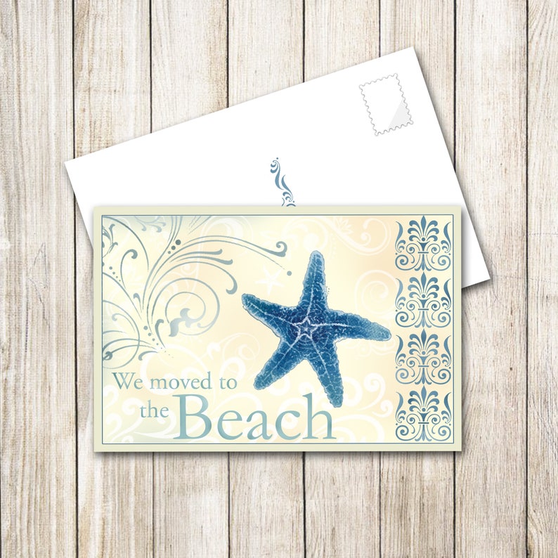 Moving Post Card / Starfish Beach New Home New Address - Etsy
