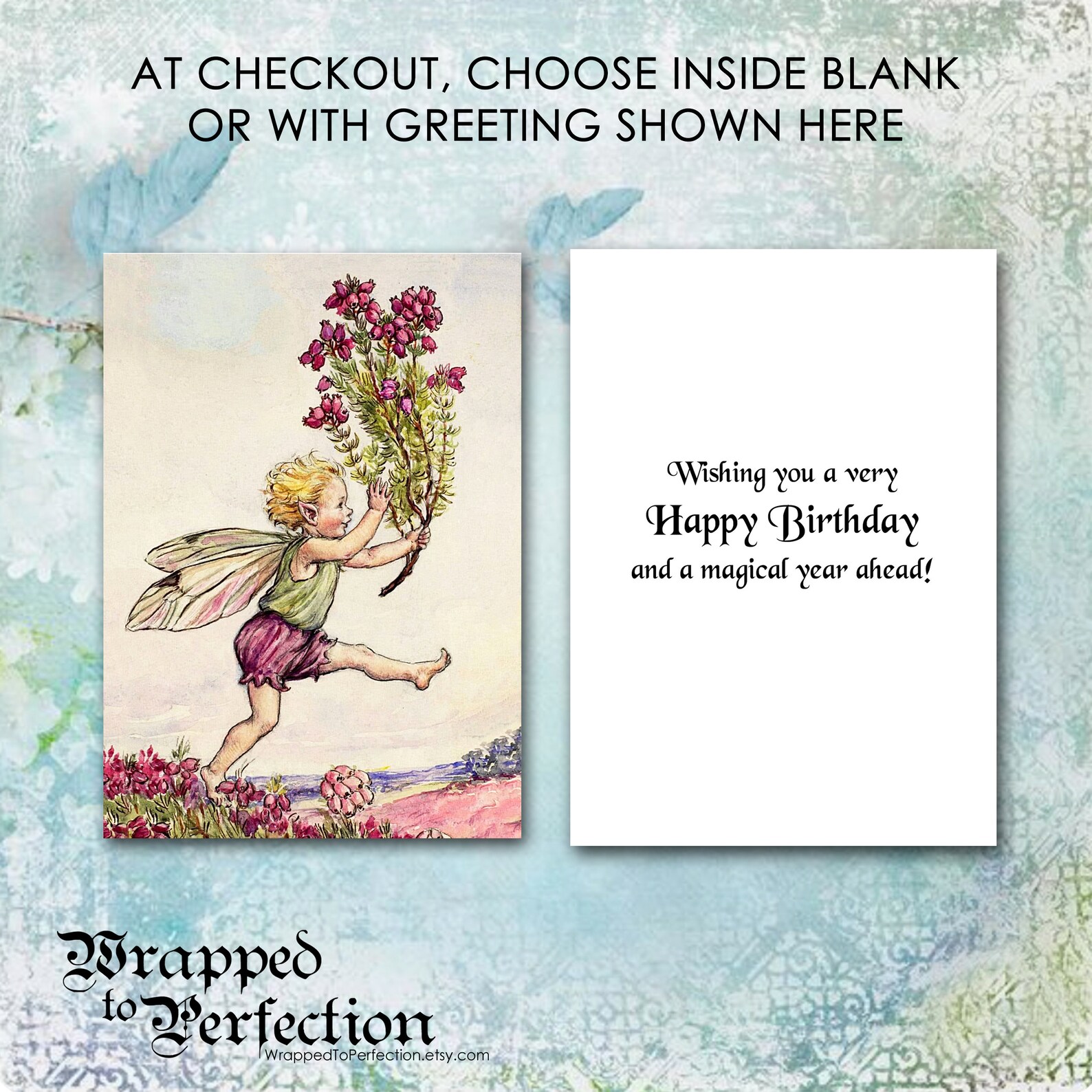Scottish Birthday Card: Heather Pixie Fairy Art by Cicely Mary Barker ...