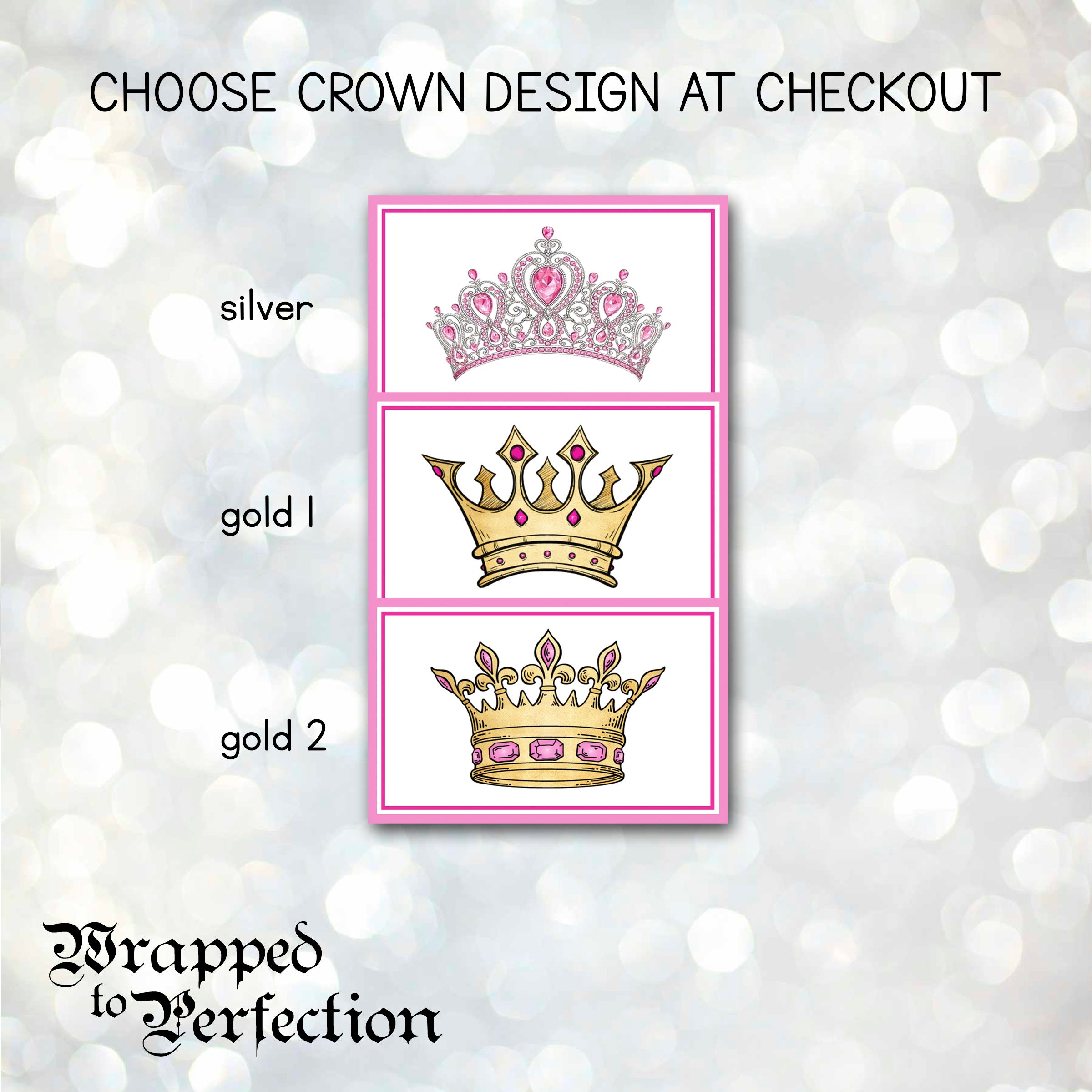 Princess Invitation / Gold or Silver Crown / Birthday Party or | Etsy