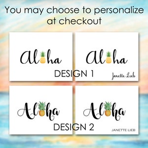 Aloha Note Cards / Pineapple / Personalized / Tropical Hawaiian ...