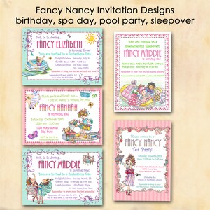 Printable Fancy Nancy Pool Party Invitation, 5"x7" DIGITAL YOU PRINT ...