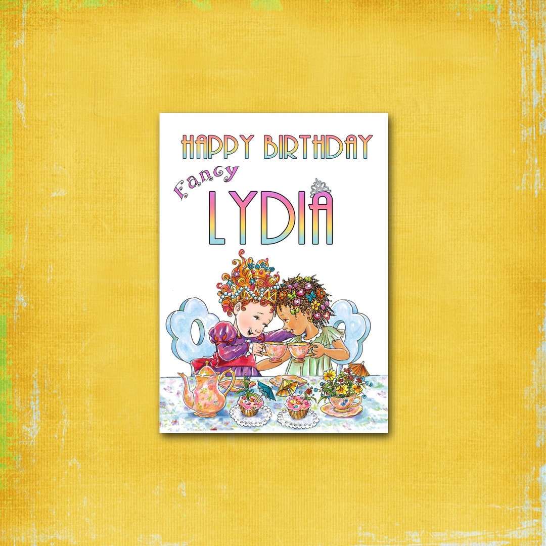 Personalized Fancy Nancy Birthday Card: Glitter Tea Party (5x7) - Etsy