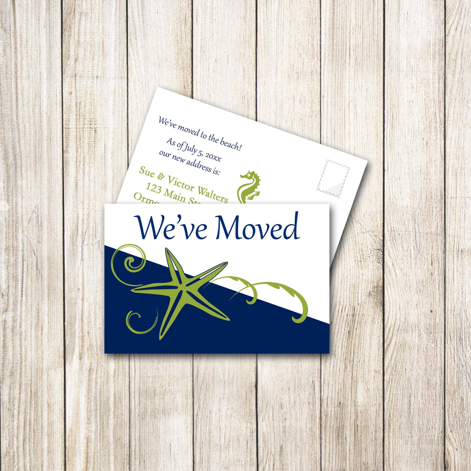 Moving Post Card / Starfish Beach New Home New Address | Etsy