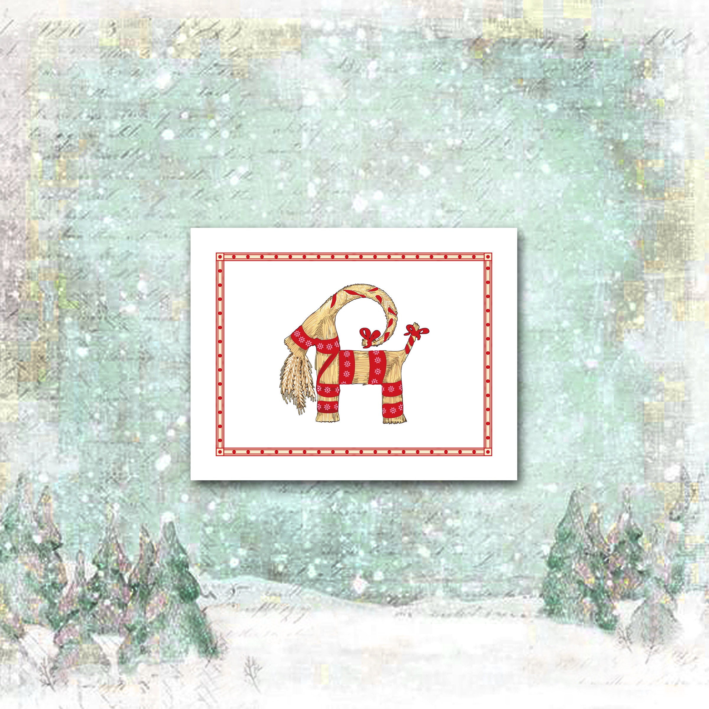 God Jul Personalized Tags, Large 3"x5" Gift Tag, Scandinavian Nordic ...
