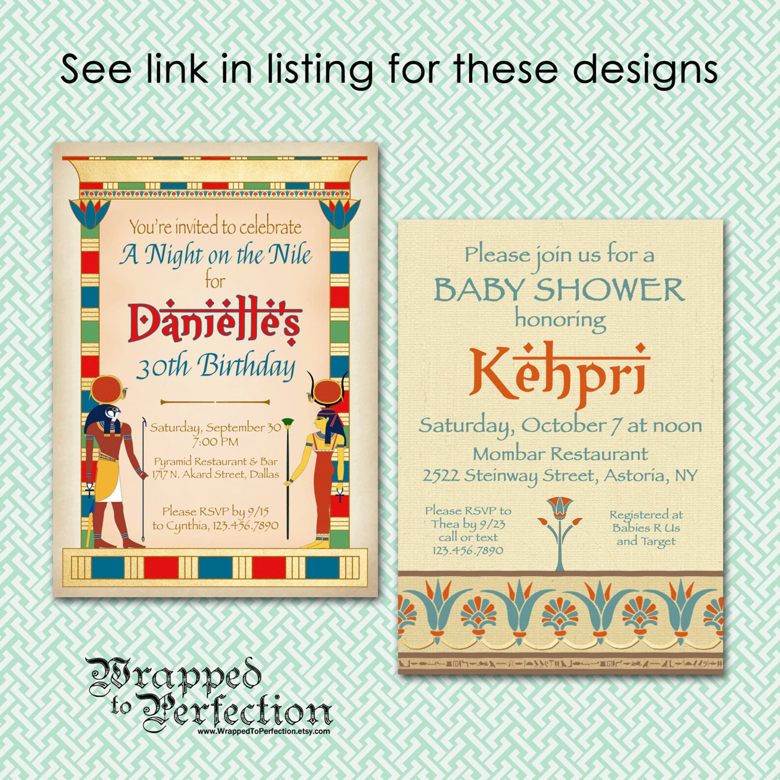 Egyptian Place Cards / God Ra Goddess Hathor / Seating Card | Etsy