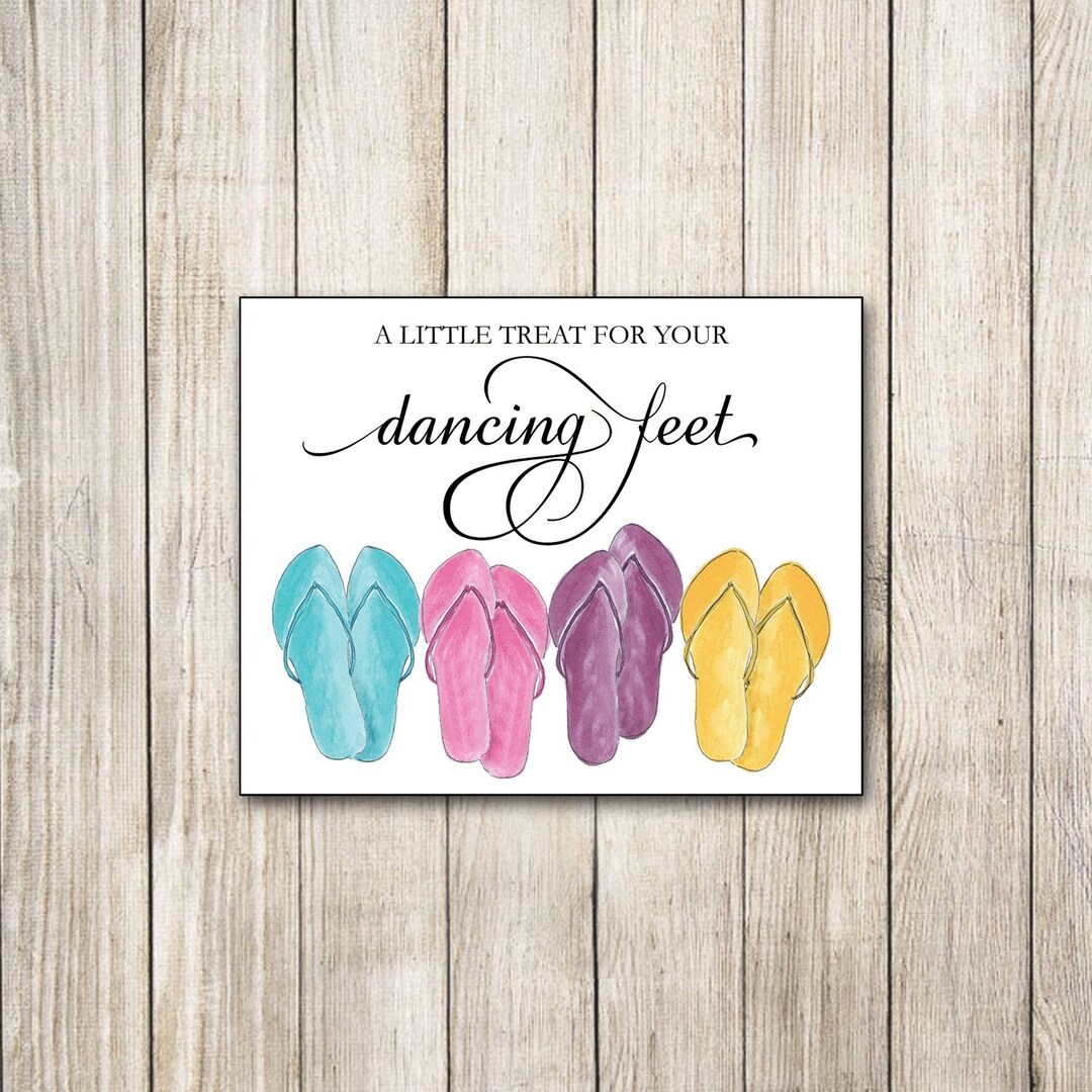 Dancing Feet Sign / 8"x10" Beach Wedding Sign / Dancing Shoes, Kick off ...