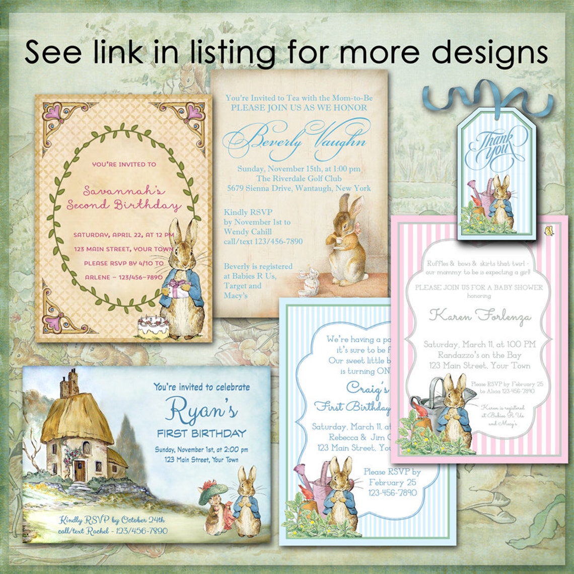 Peter Rabbit Baby Shower Games, Bunny Bingo, Word Search, Etc. (digital ...