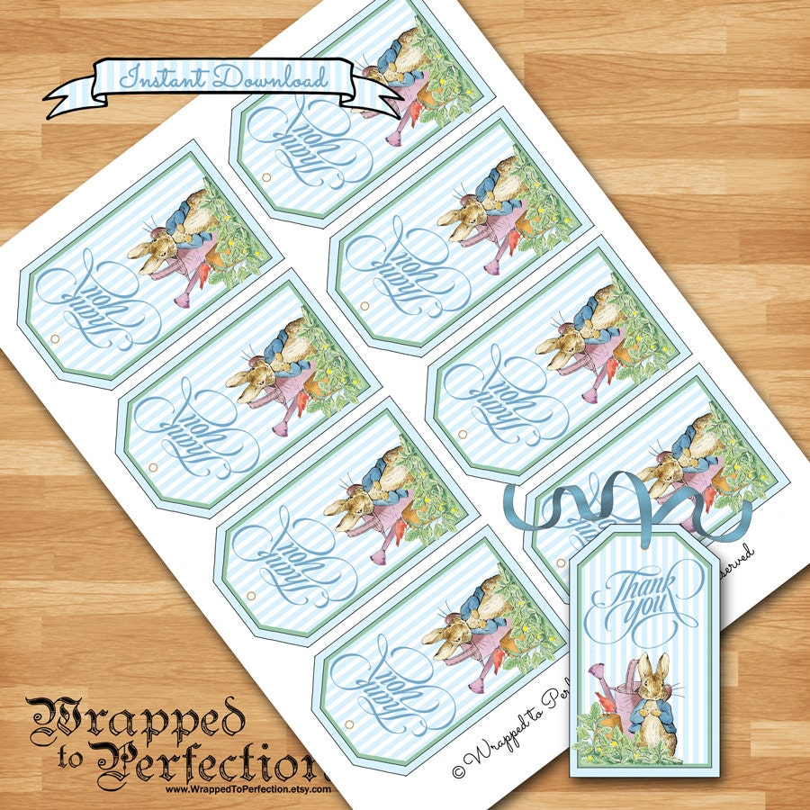 Peter Rabbit Favor Tag / Baby Shower Sip & See Birthday / | Etsy