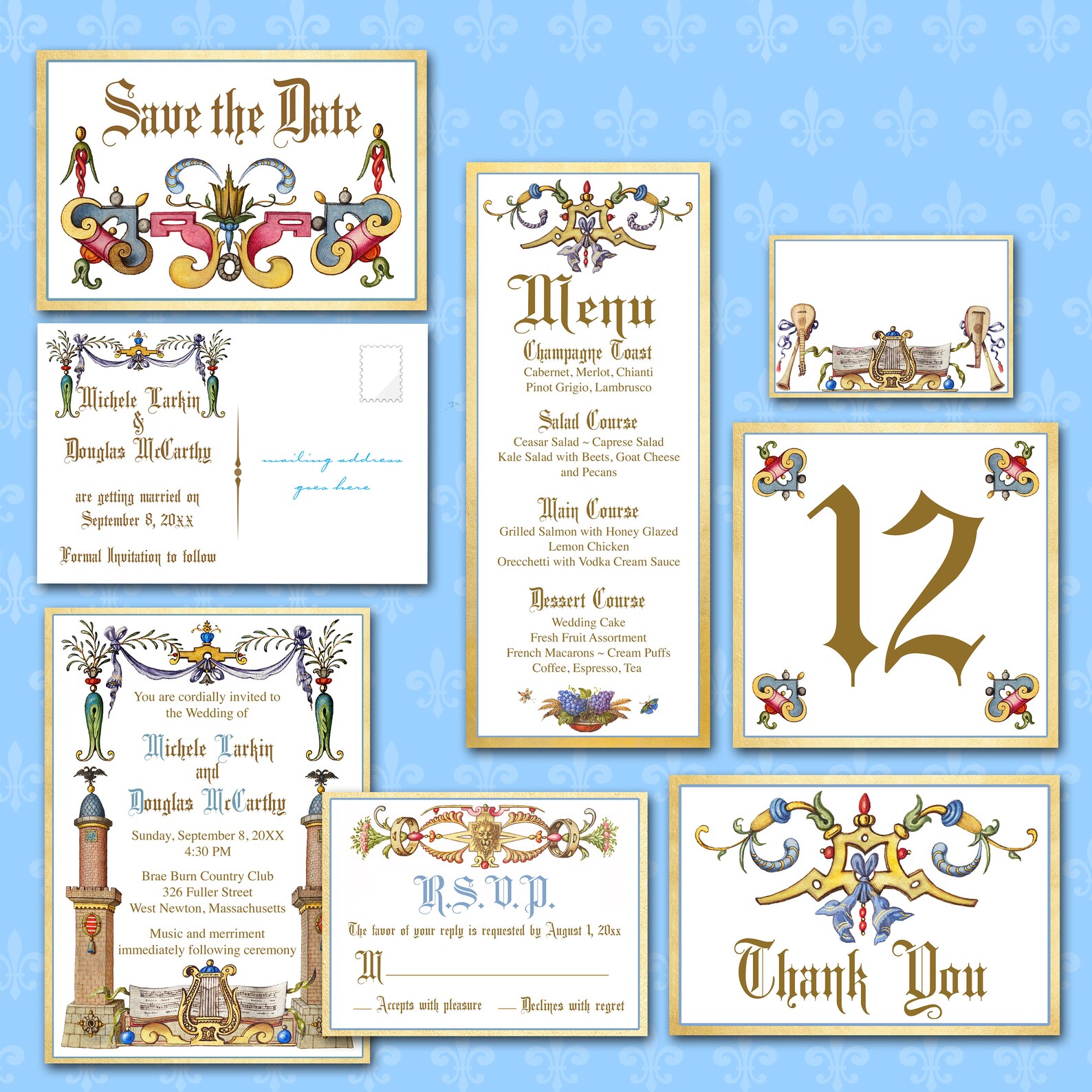 Medieval Monogram Note Cards Two Initials Renaissance - Etsy