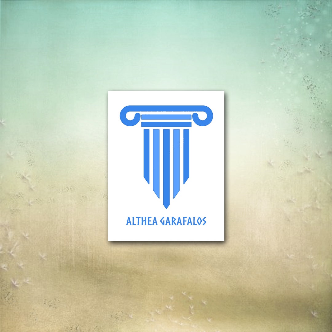 Greek Note Cards / Personalized Grecian Column, Blue and White, Greece ...