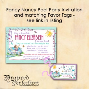 Fancy Nancy Pool Party Thank You Cards: Glittered Swim Cap, Set of 10 ...