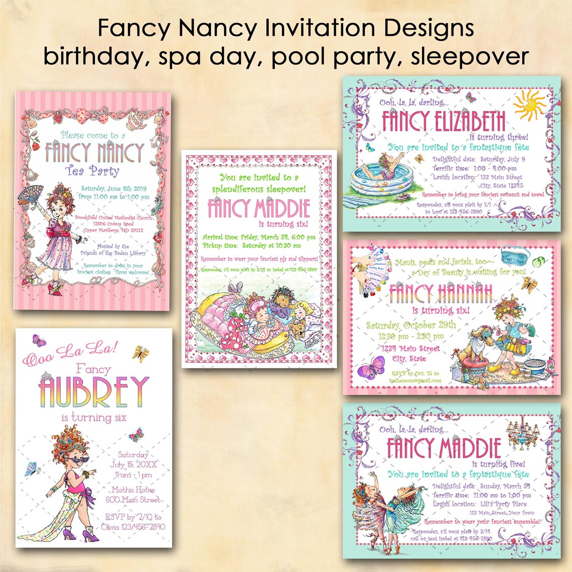 Personalized Fancy Nancy Valentine's Day Flat Cards, 4.25"x5.5 ...
