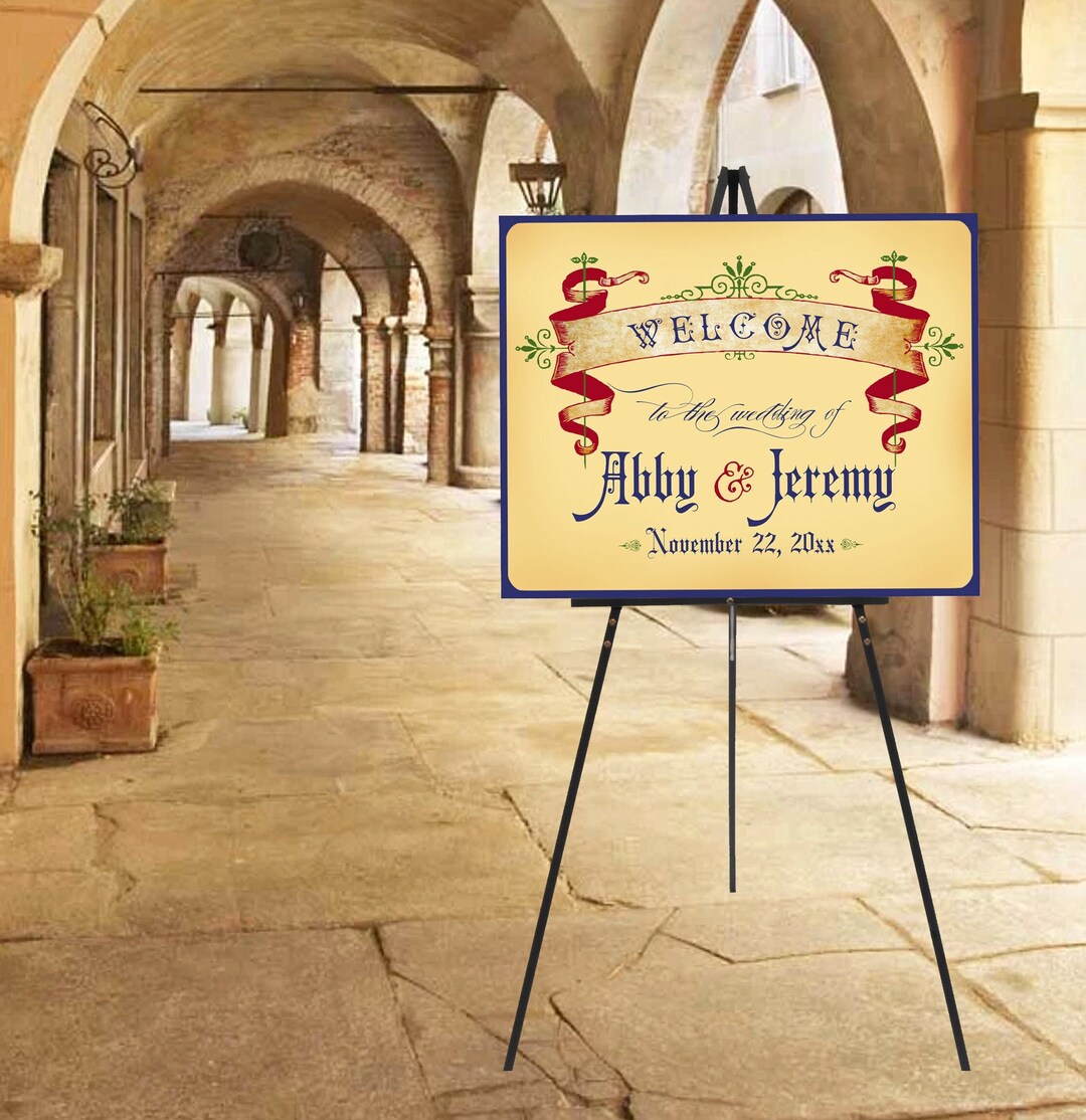 Welcome Sign, Renaissance, Medieval, Florentine, Wedding, Engagement ...