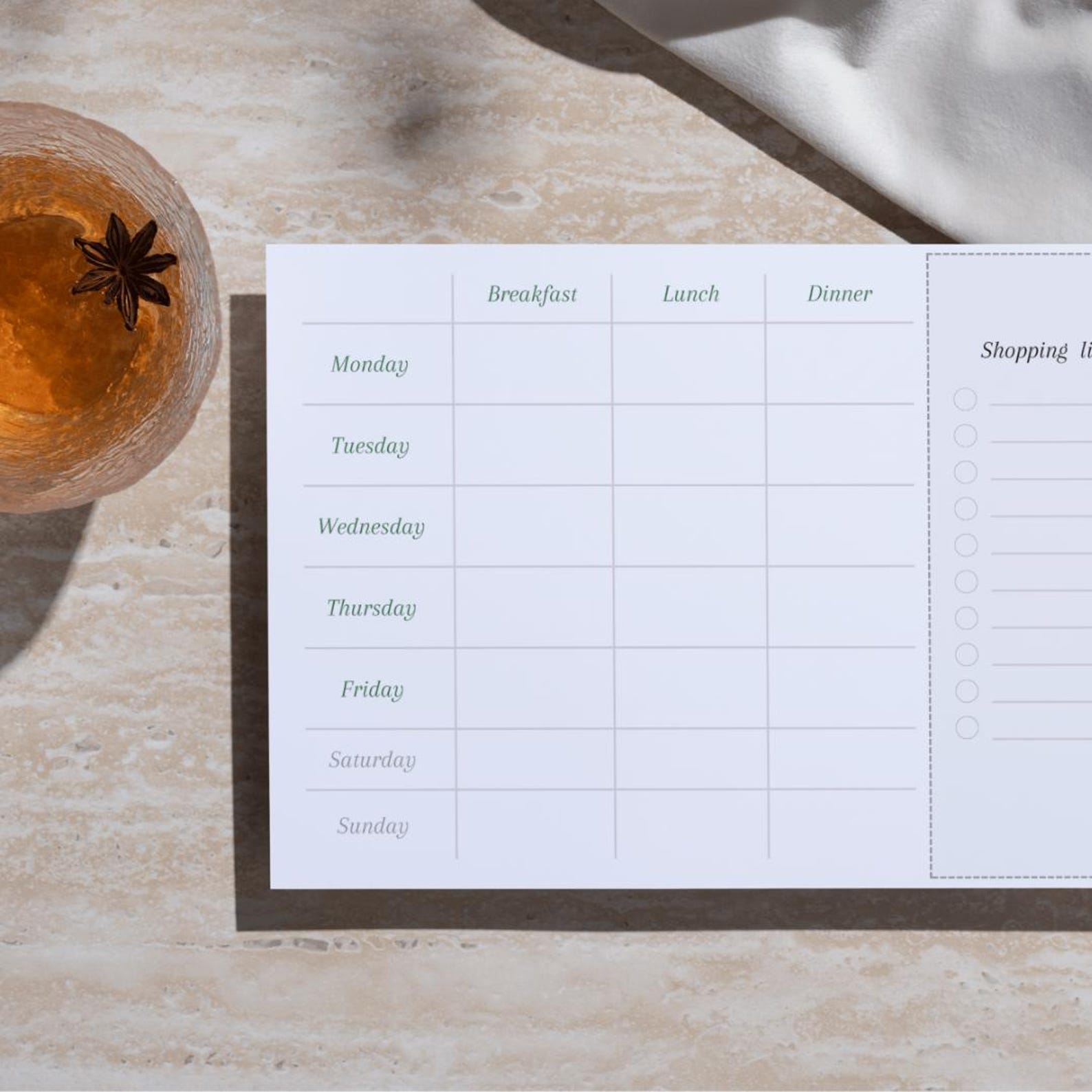 Ultimate Weekly Meal Planner Minimalist Google Sheets Template Grocery ...
