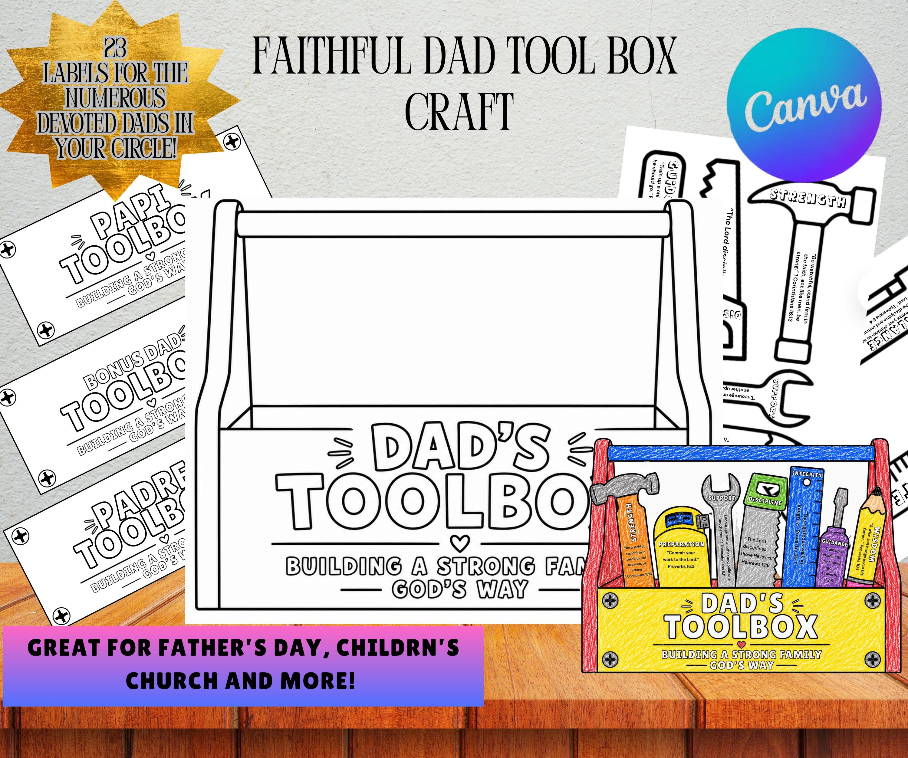 Faithful Dad Toolbox Craft Printable | Father’s Day Church Craft for ...