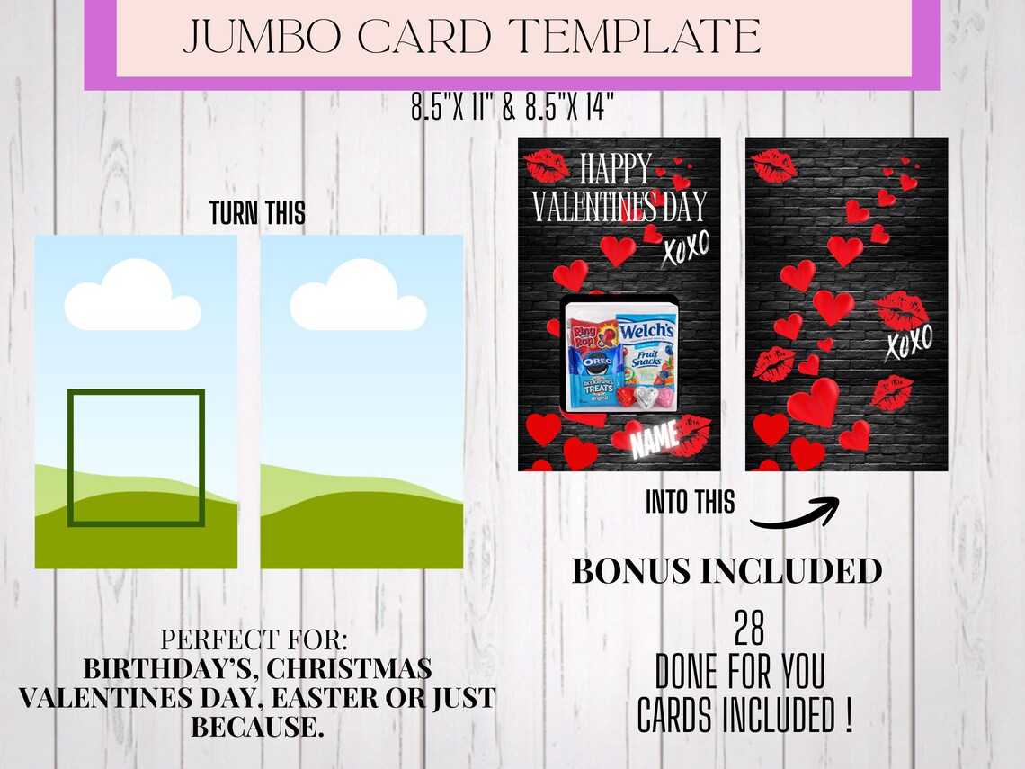 Jumbo Card Template | Oversized Statement Cards | Editable & Printable ...
