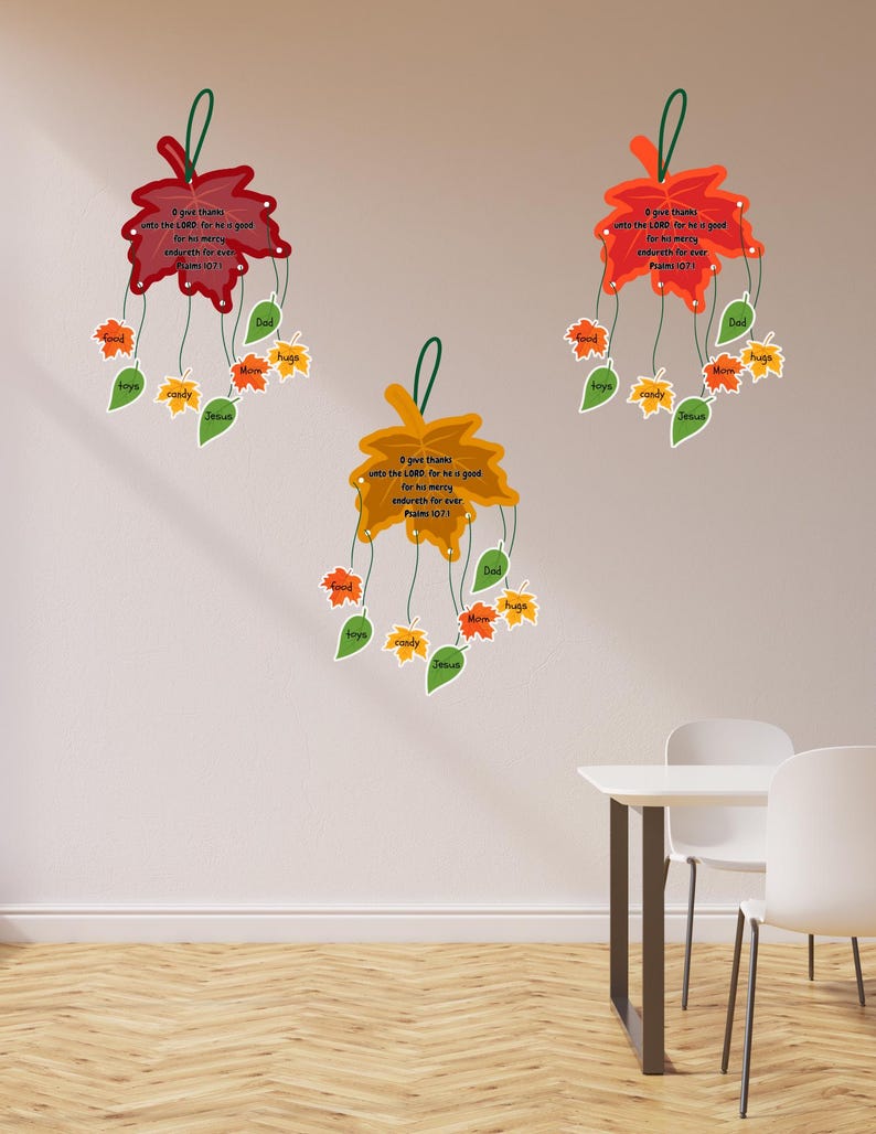 Christian Fall Leaf Ornament Craft, Printable Autumn Craft - Etsy