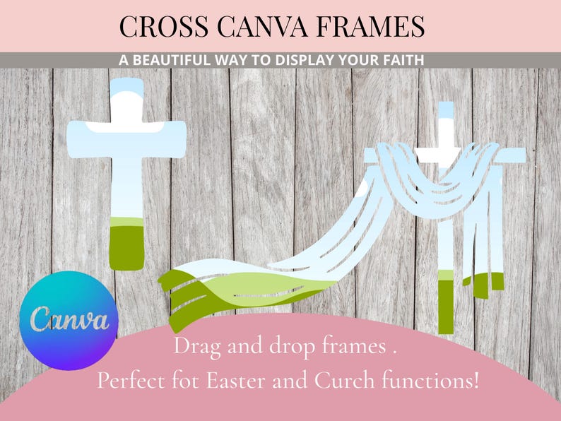 Canva Cross Frame Template | Memorial, Church Program (digital Download ...