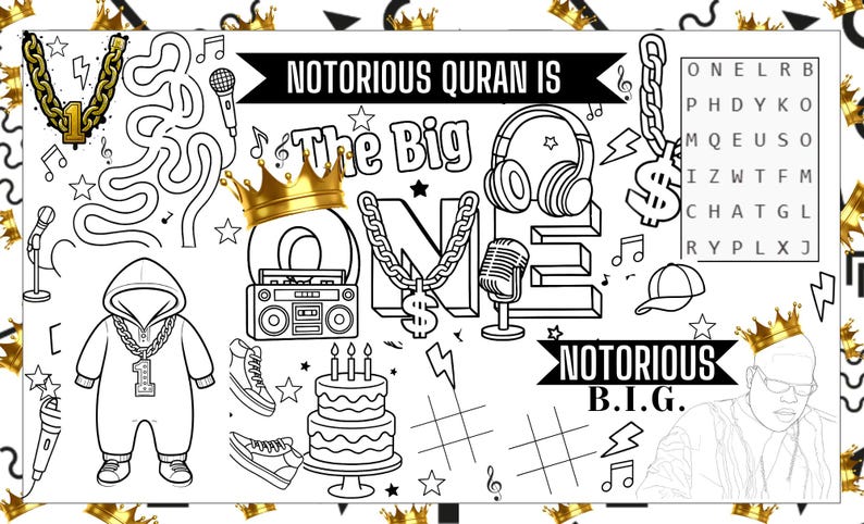 90s Hip Hop 1st Birthday Party Kit | Notorious ONE Theme (digital ...