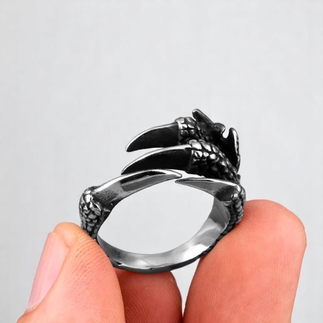 Adjustable Dragon Claw Ring, Raven Claw Ring, Stainless Steel Mythical ...