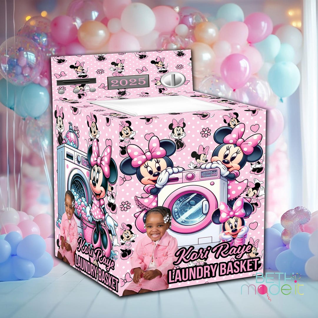 Minnie Mouse, Washing Machine Template, Easter Basket, Edit in Canva - Etsy