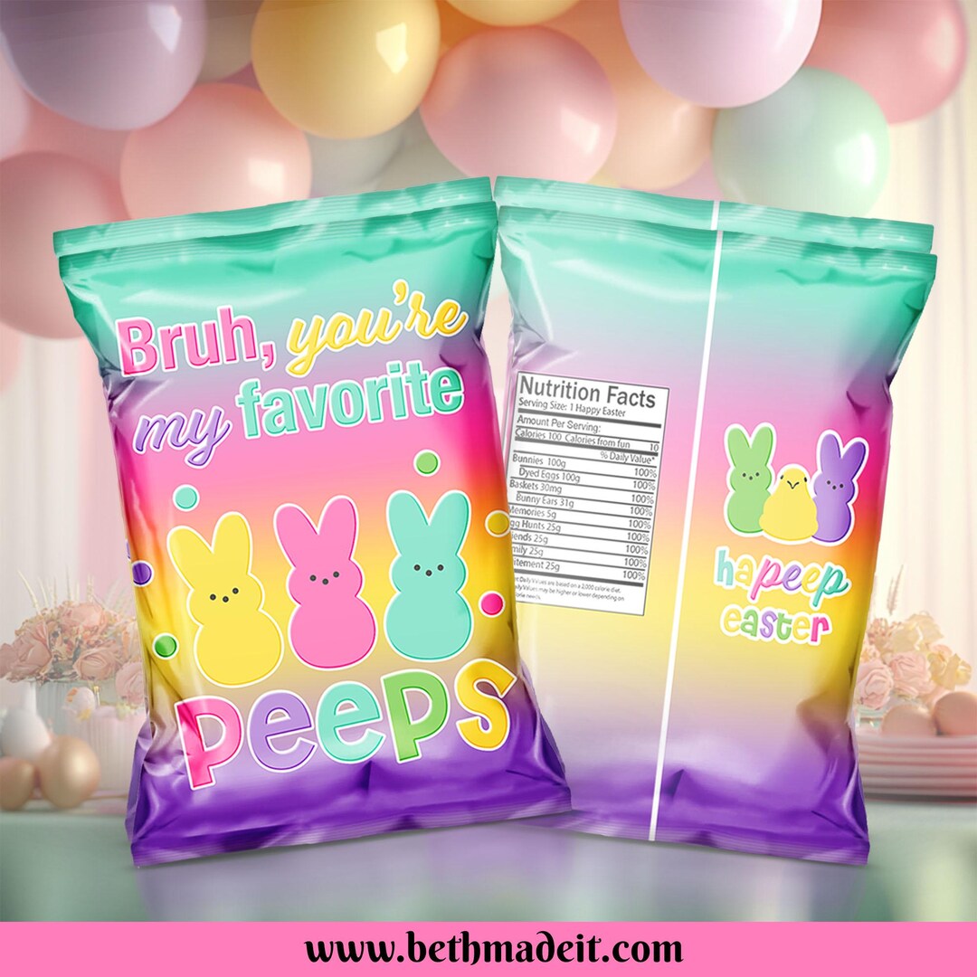 Peeps Chip Bag - Instant Download | Easter Party Favor, Easter Treats ...