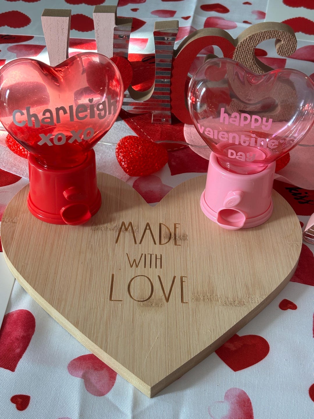 Personalized Candy Dispenser, Heart Shaped Valentines Day Gift ...