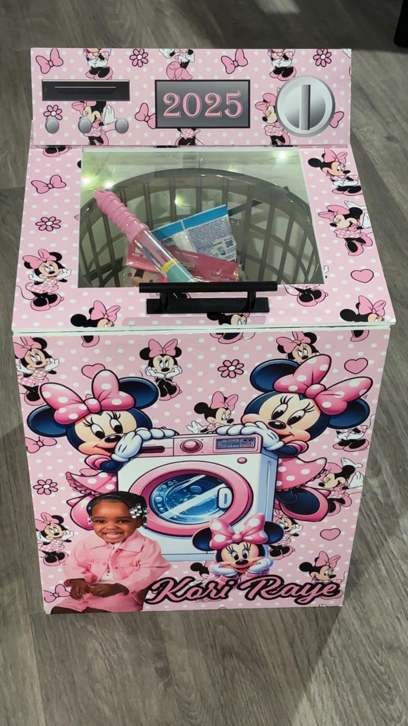 Minnie Mouse, Washing Machine Template, Easter Basket, Edit in Canva - Etsy