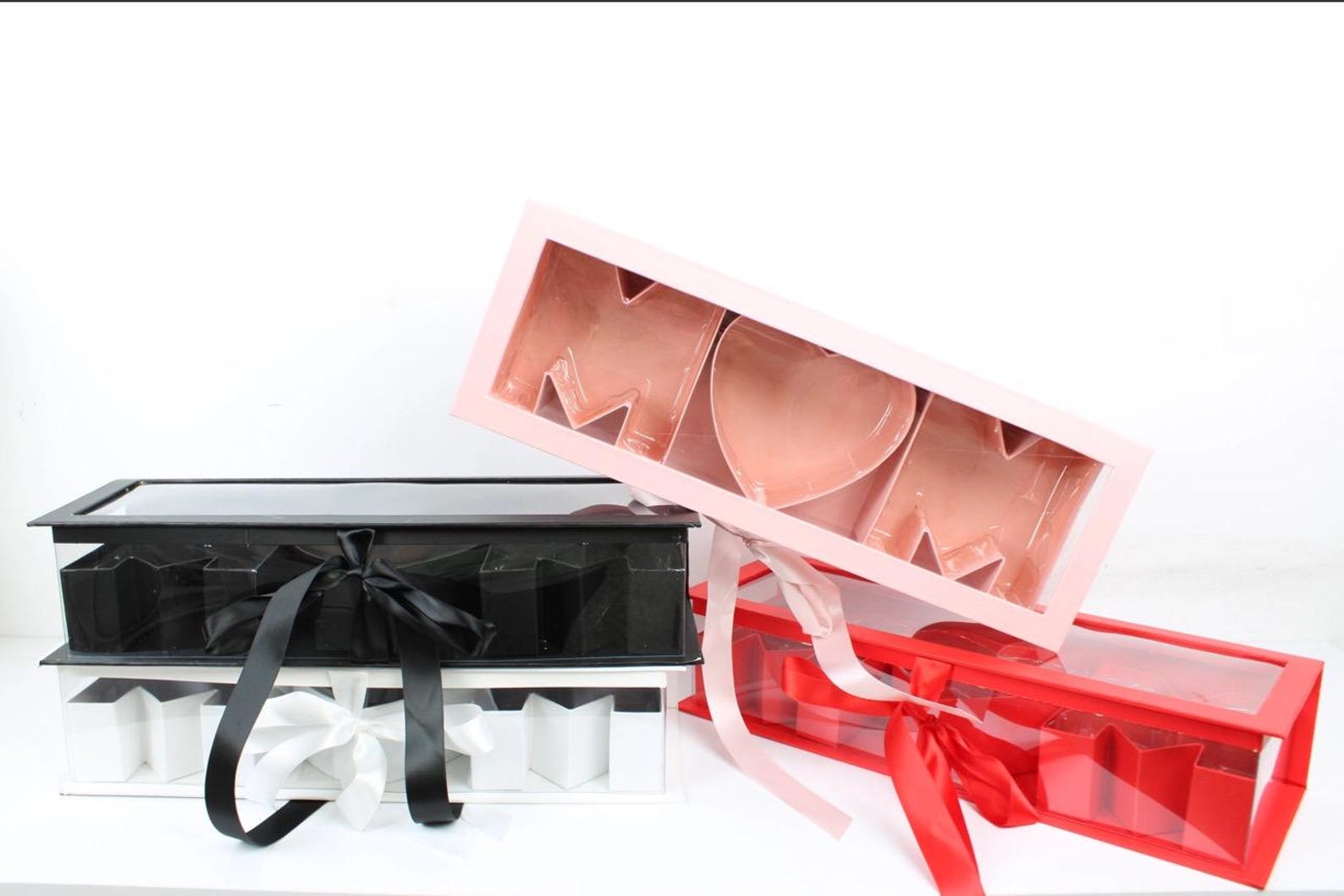 Mom Fillable Flower Box With Clear Pvc Top, Plastic Liner and Satin ...