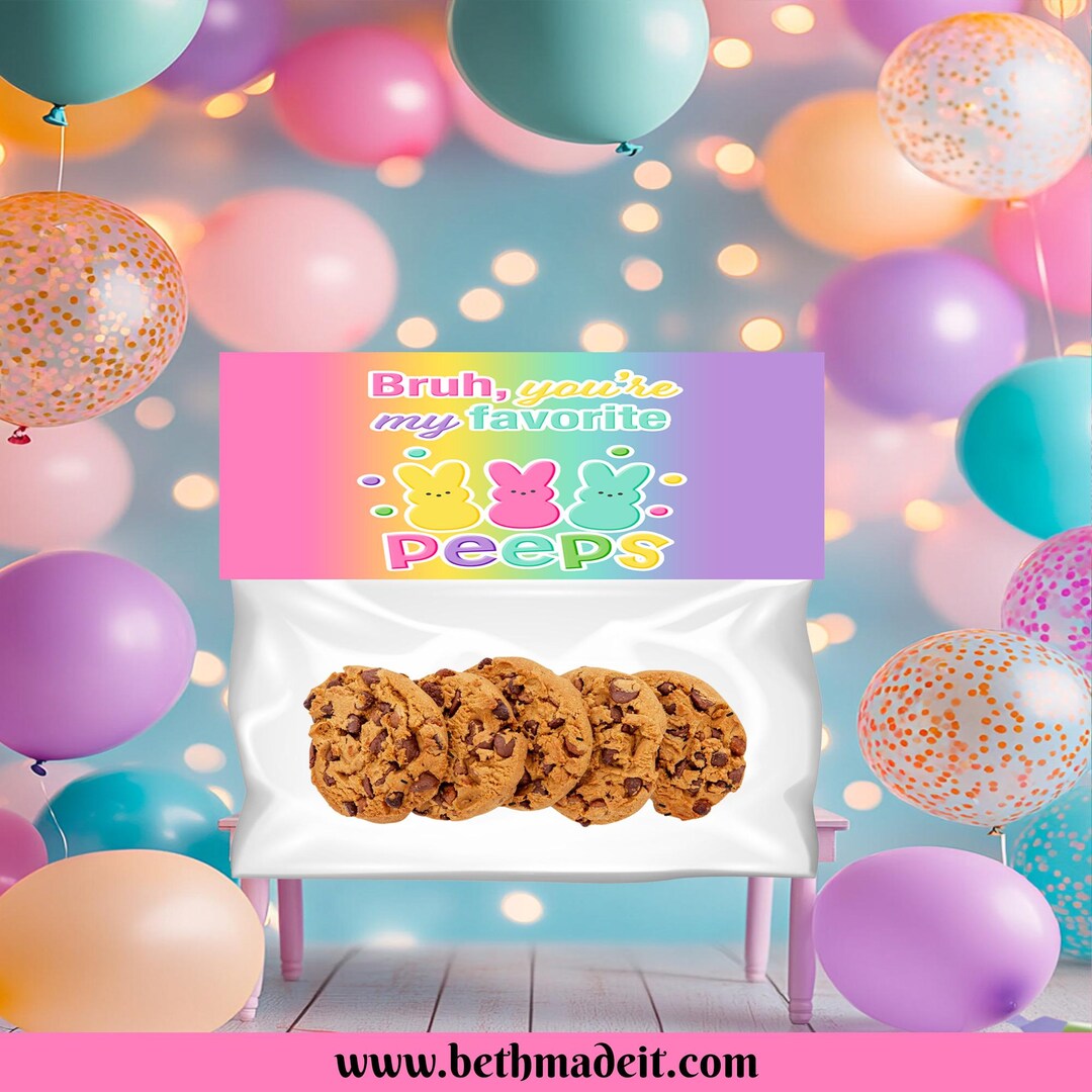Peeps Chip Bag - Instant Download | Easter Party Favor, Easter Treats ...
