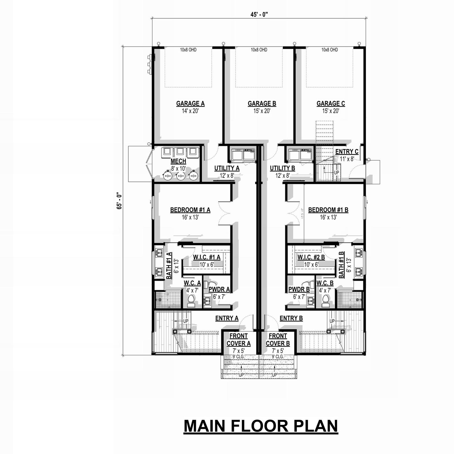 Modern Triplex House Plan | Multifamily Home Design | 6,422 Sq Ft 3 ...