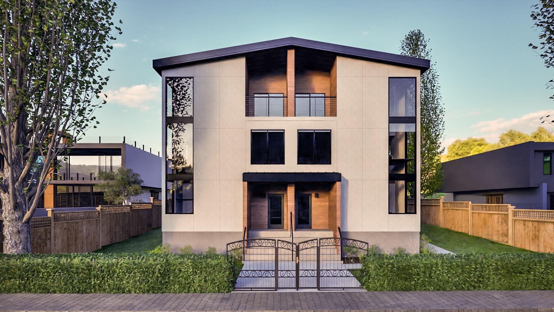 Modern Colorado Triplex House Plan: 3-story Multifamily Home Design - Etsy