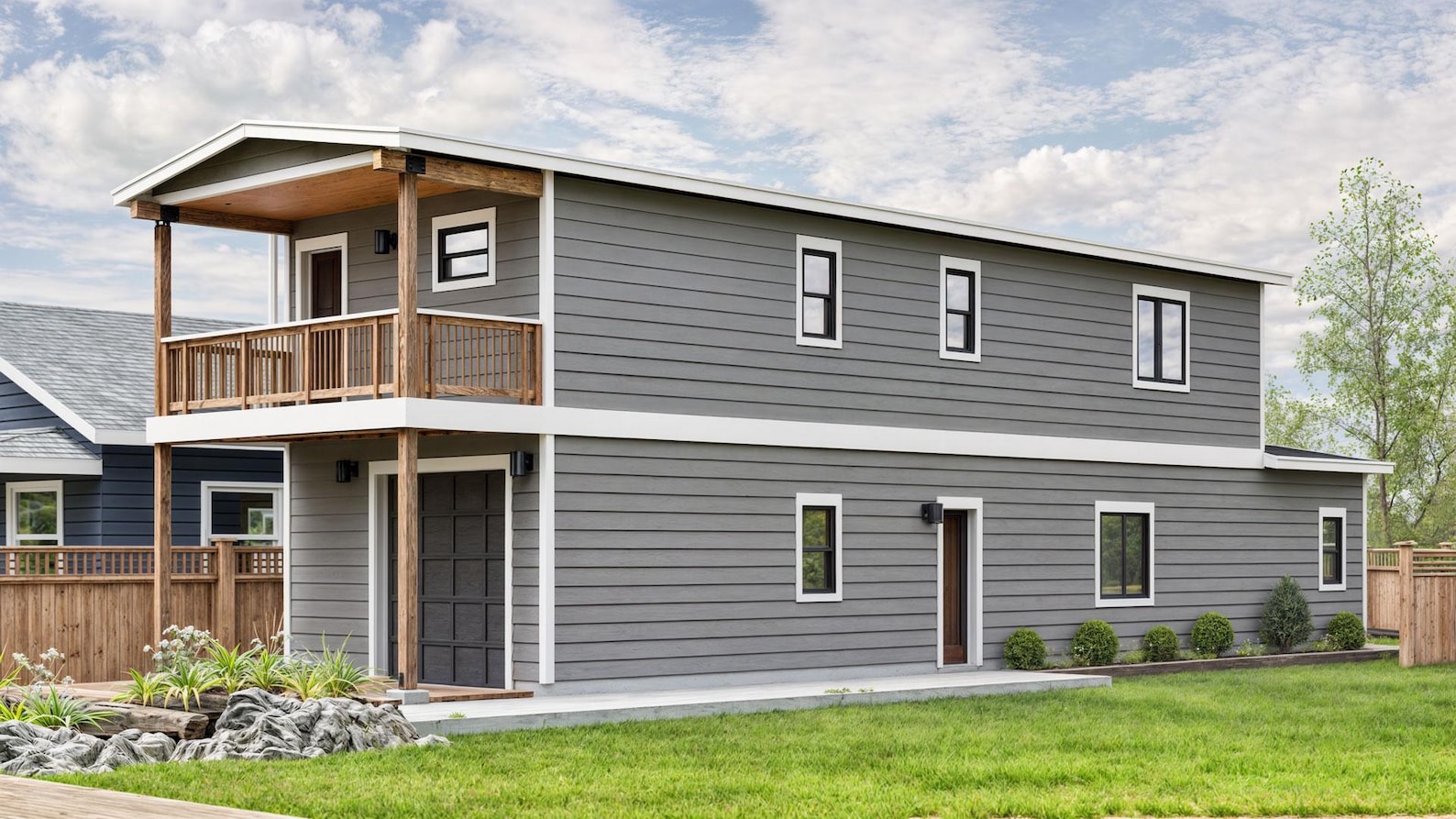Narrow-lot Duplex House Plan: Craftsman-style ADU Design (digital ...