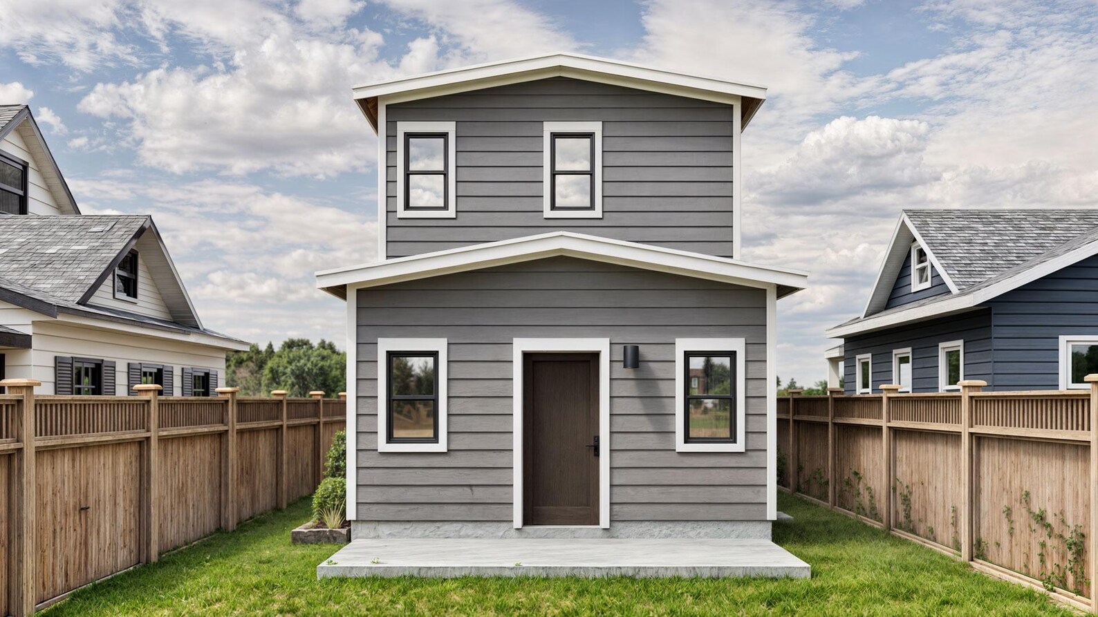 Narrow-lot Duplex House Plan: Craftsman-style ADU Design (digital ...