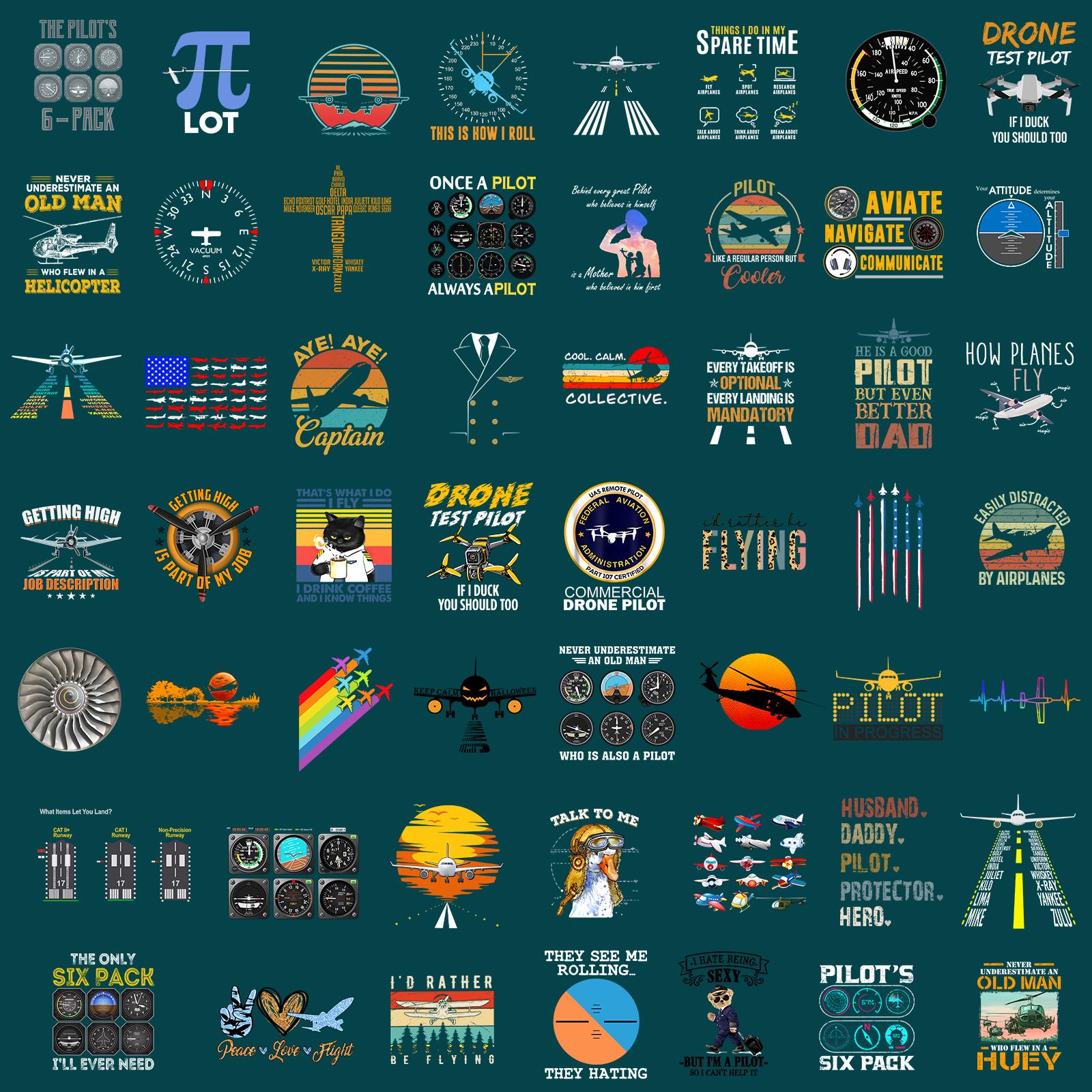 50+ Pilot Designs Png, Pilot Bundle Png, Airplane Pilot Tshirt Png ...