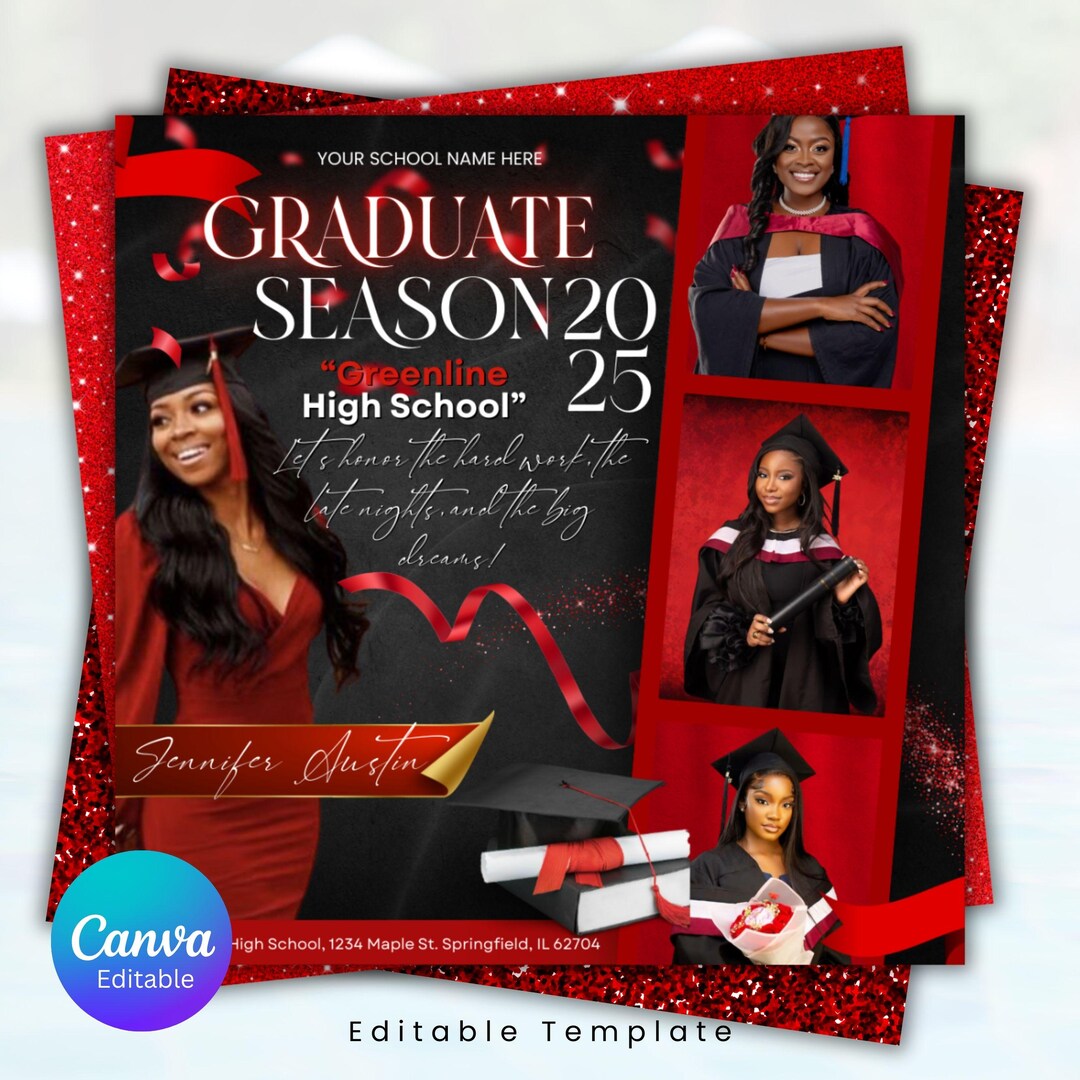Graduate Flyer, Graduation Party Flyer, Graduation Invitation, College ...