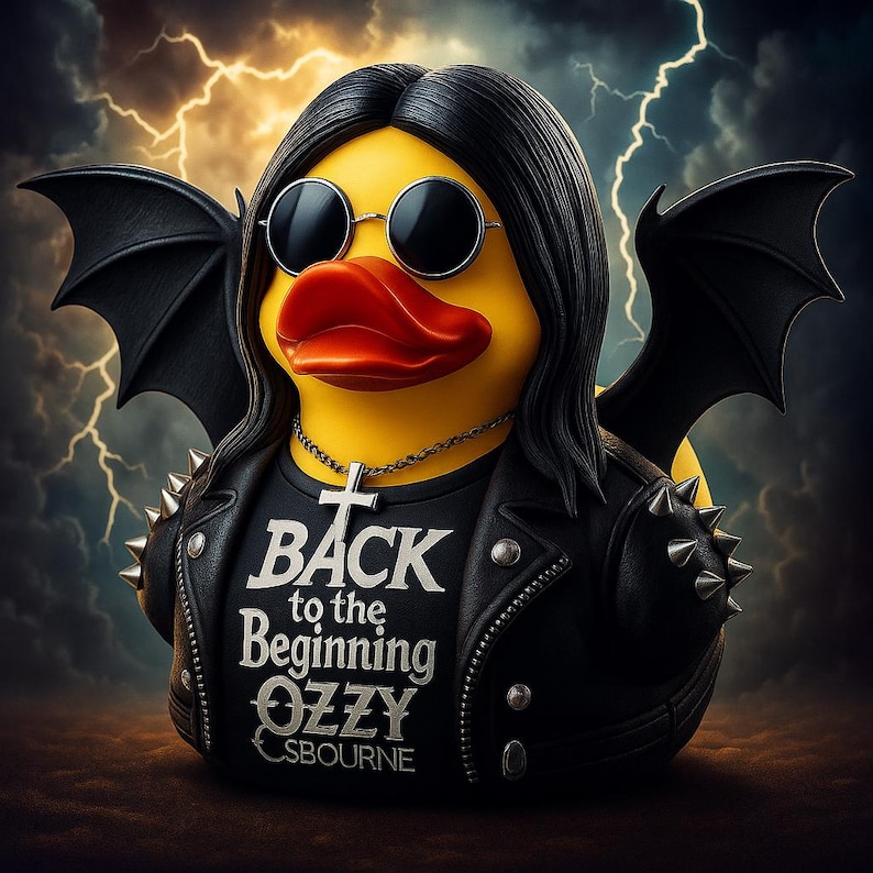 Ozzy Osbourne Duck Figurine, Black Sabbath Rocker Duck, 3D Printed Jeep ...