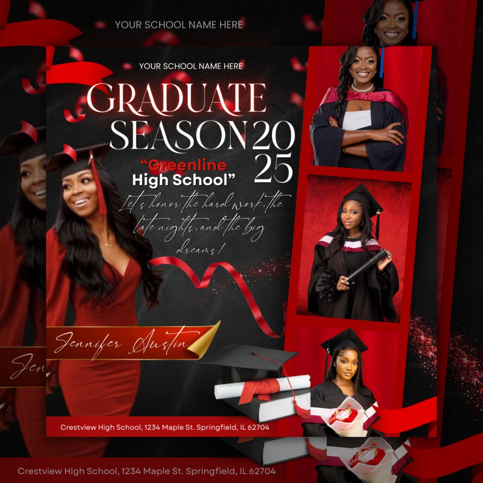 Graduate Flyer, Graduation Party Flyer, Graduation Invitation, College ...