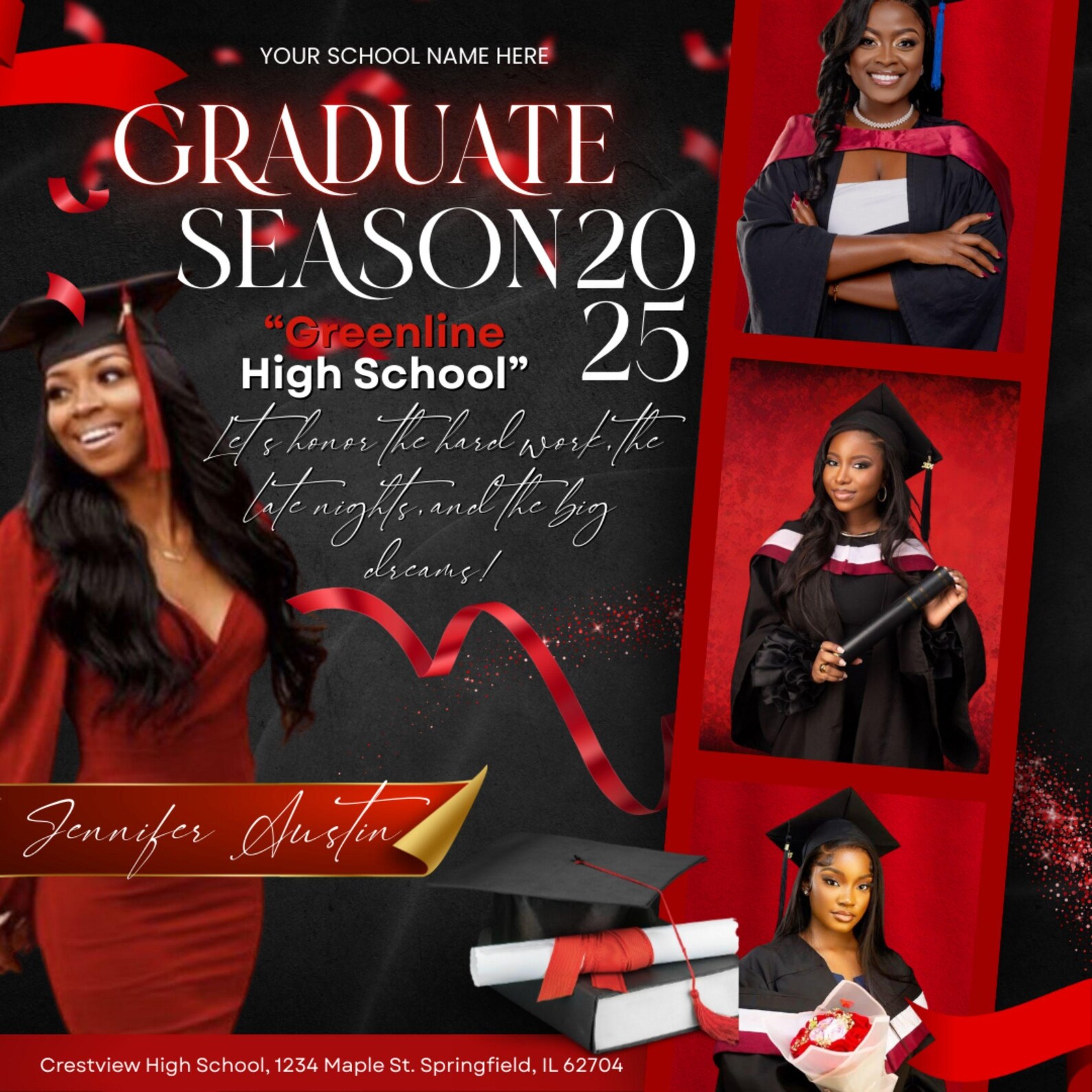 Graduate Flyer, Graduation Party Flyer, Graduation Invitation, College ...