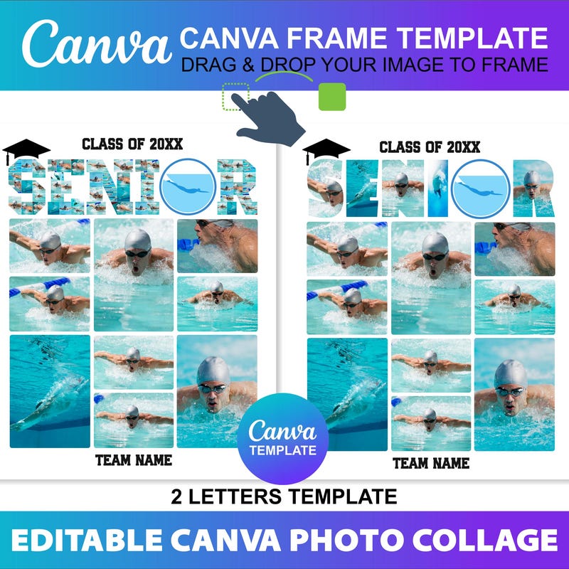 Swimming Photo Collage - Etsy